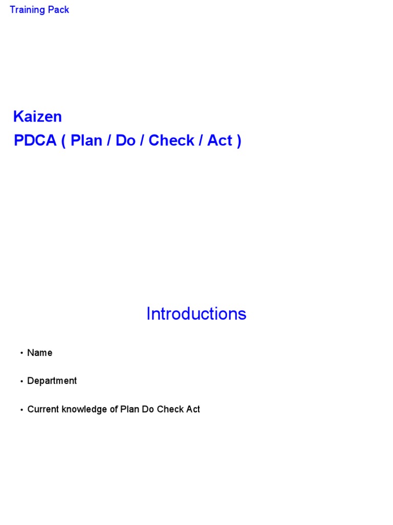 PDCA Cycle Training Overview | PDF | Business