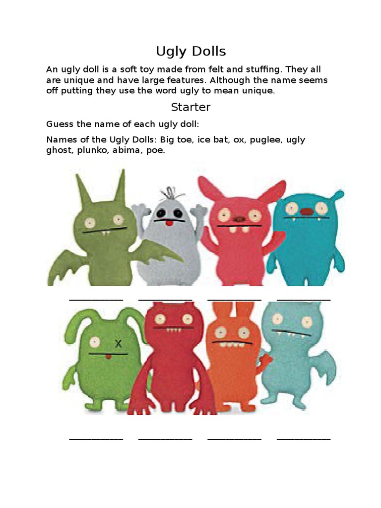 Create Your Own Ugly Doll | PDF | Games & Activities
