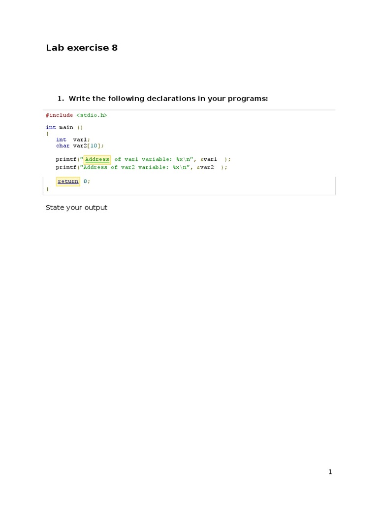 C Programming Lab Exercises on Pointers | PDF | Teaching Methods ...