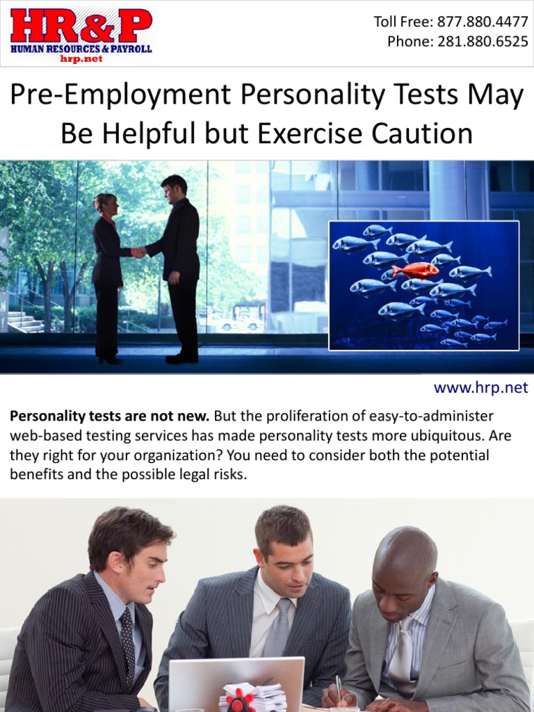 Pre-Employment Personality Tests May Be Helpful But Exercise Caution ...