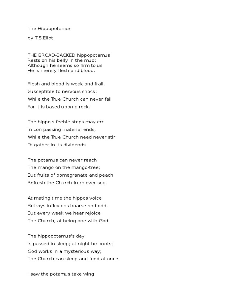 The Hippopotamus | Christian Church | T. S. Eliot