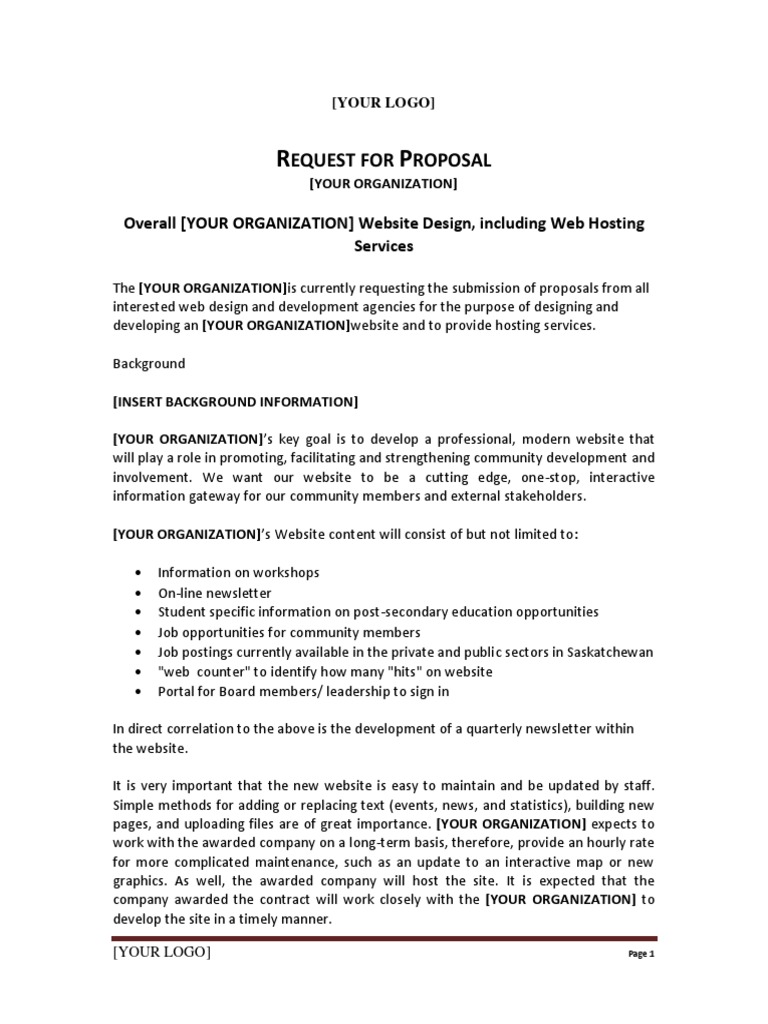Website Request For Proposal TEMPLATE | PDF | Websites | Web Design