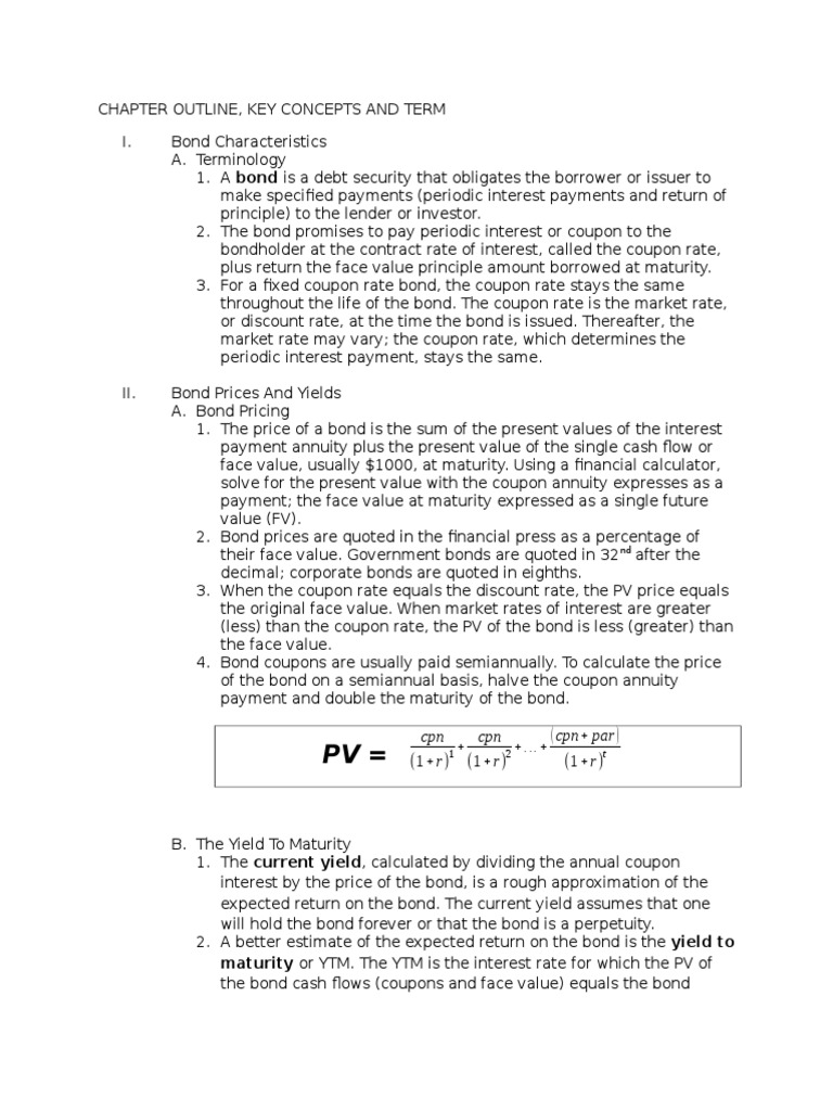 CPN CPN + CPN+ Par) : Maturity or YTM. The YTM Is The Interest Rate For ...