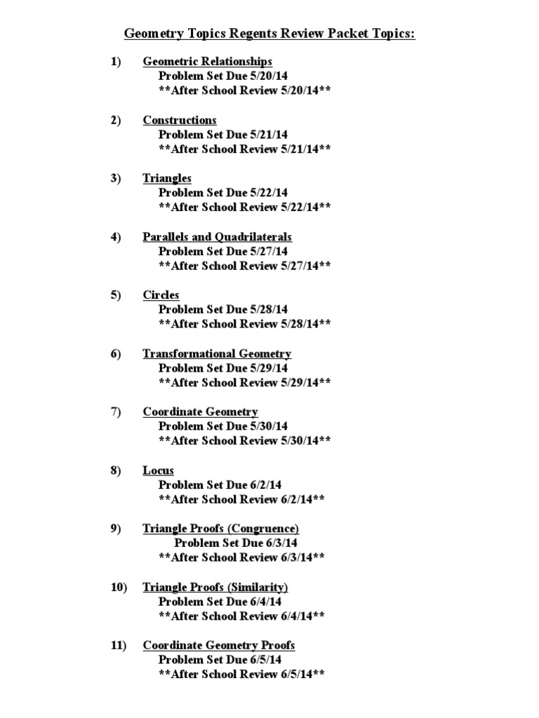 Geometry Regents Review | PDF | Geometric Shapes | Geometry