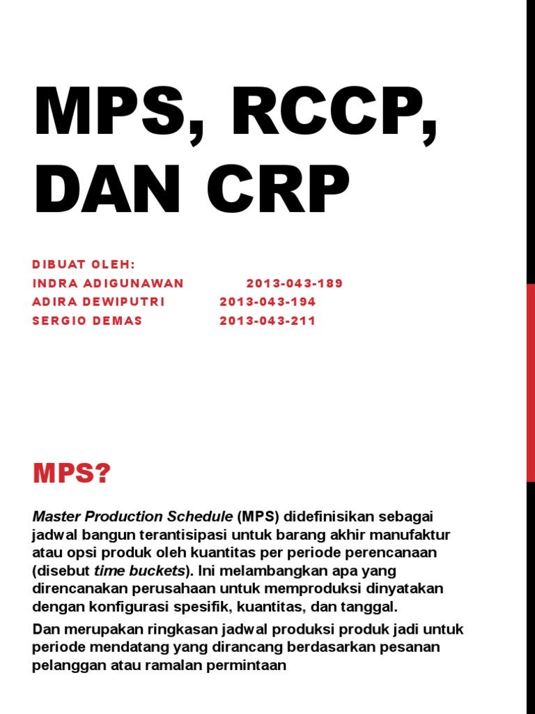 Mps RCCP CRP | PDF