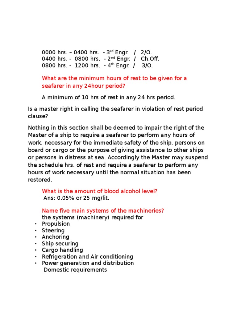 Engineer watch keeping duties and responsibilities | PDF | Valve ...