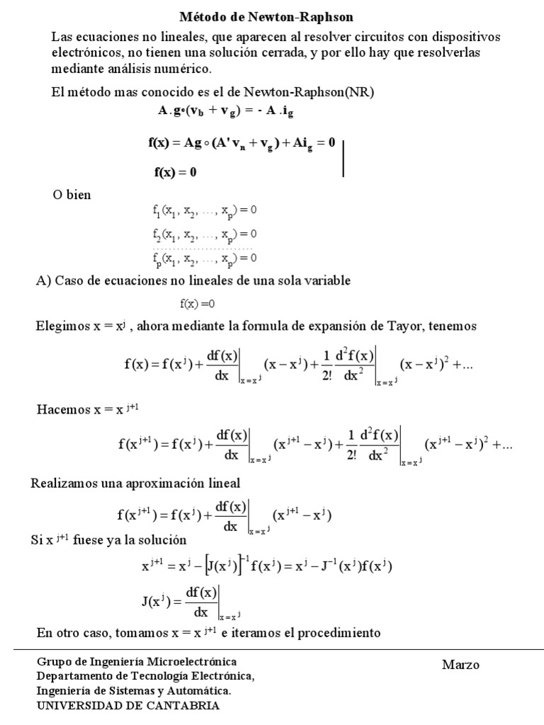 Método de Newton-Raphson | PDF | Algoritmos | Linealidad
