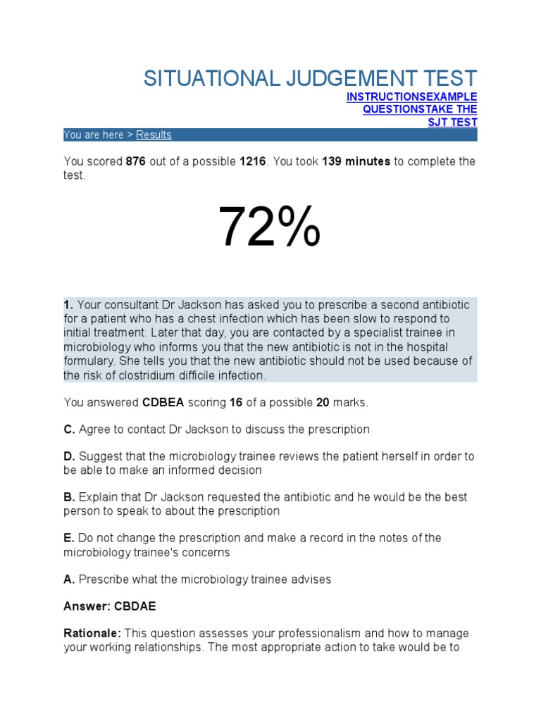 SJT | PDF | Patient | Emergency Department