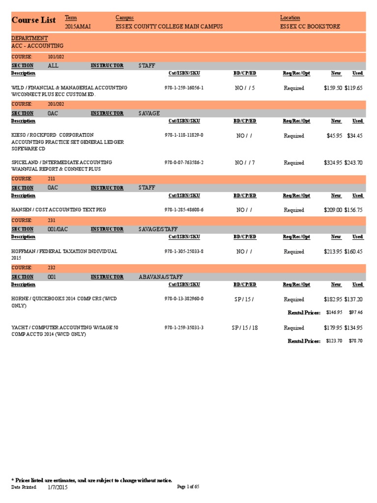 Essex County College Course List 2015 | PDF | Strange Case Of Dr Jekyll ...