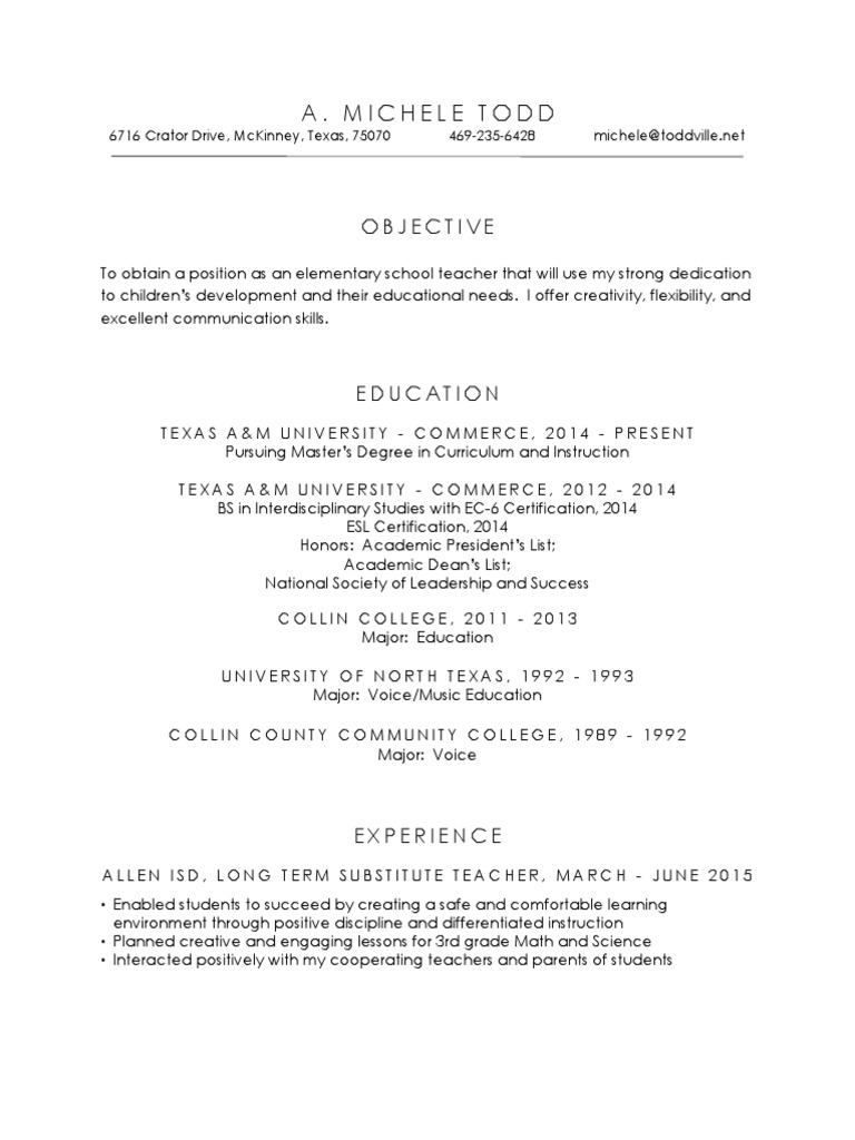 A Michele Todd Resume | PDF