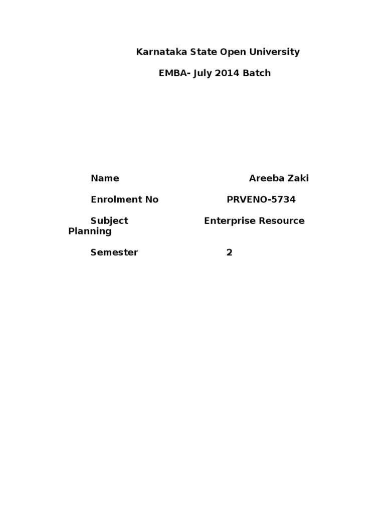 Assignment Erp Pdf Enterprise Resource Planning Inventory 6642