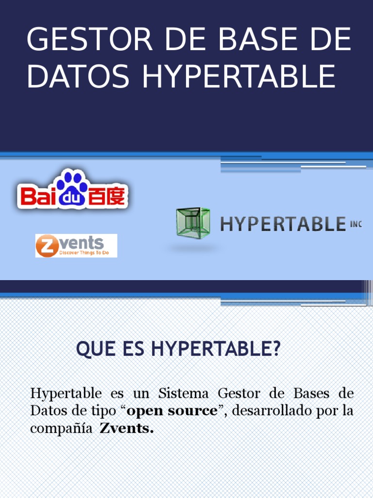 Gestor de Base de Datos Hypertable | PDF | No Sql | Bases de datos