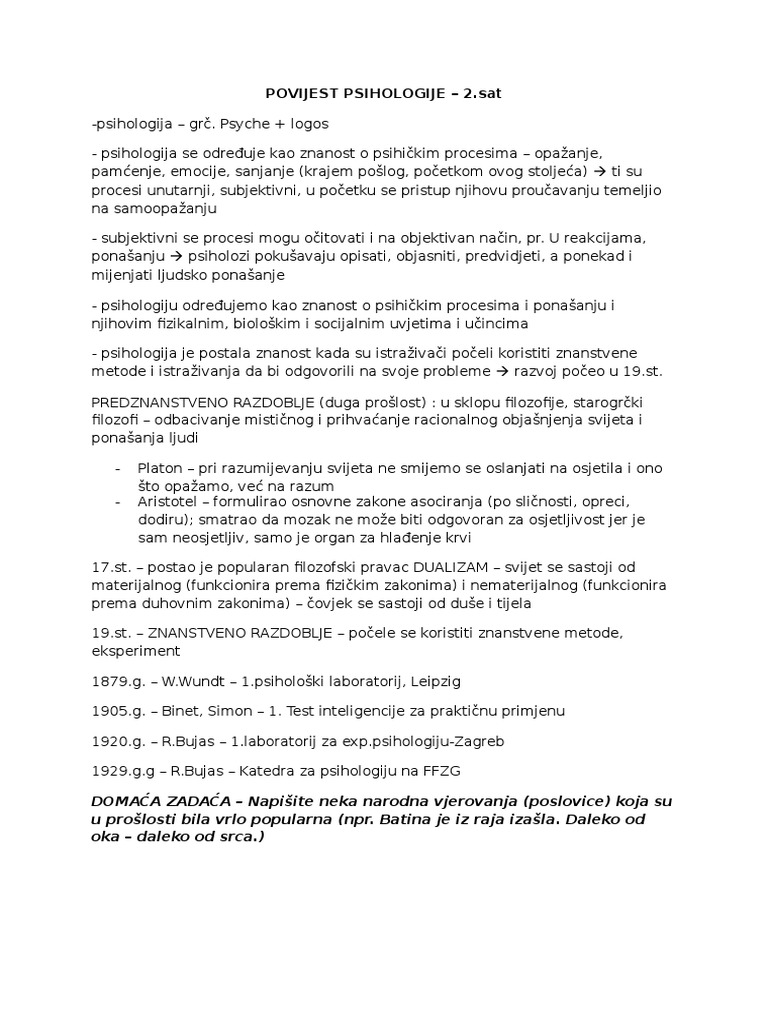 PSIHOLOGIJA - skripta za maturu