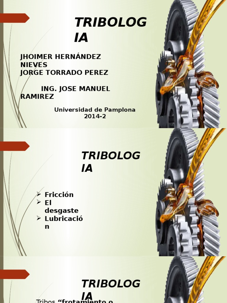 Tribologia Friccion Desgaste y Lubricacion | PDF | Fricción | Máquinas