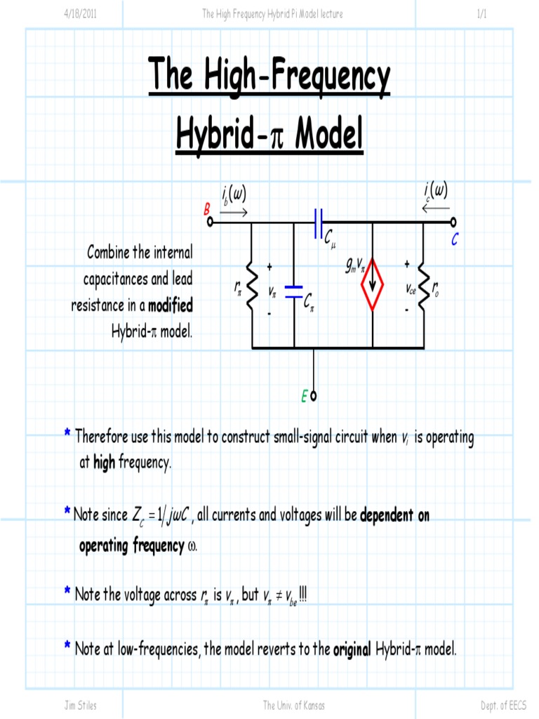 High-Frequency Hybrid-π Model Explained | PDF | Teaching Methods ...