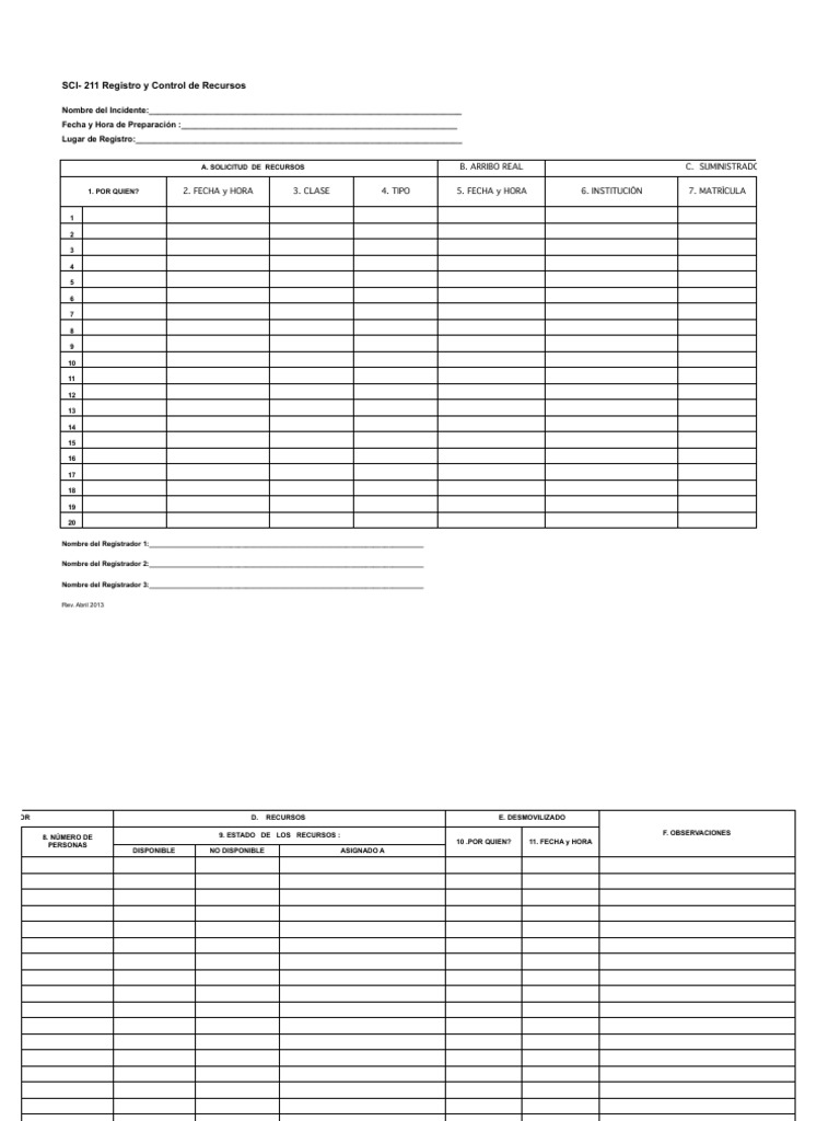 Formulario Sci 211-2013 | PDF