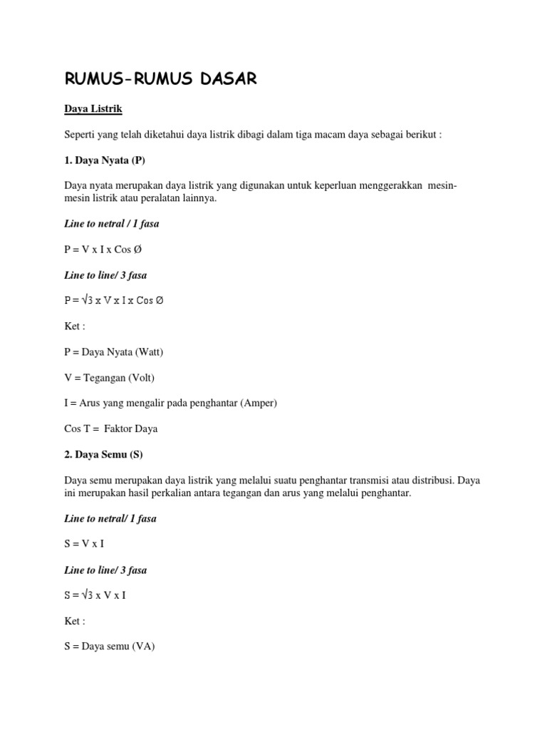 RUMUS | PDF | Sains & Matematika