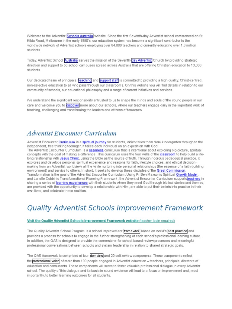 Adventist Encounter Curriculum | PDF | Seventh Day Adventist Church ...