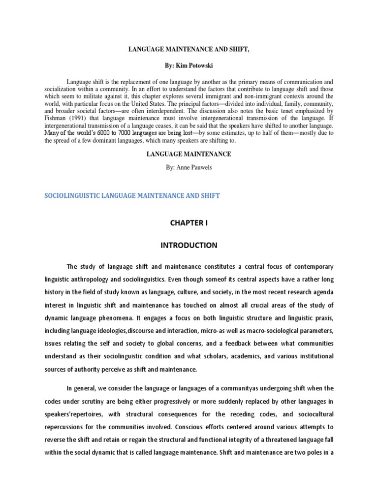 Language Shift and Maintenance Analysis | PDF | Multilingualism ...