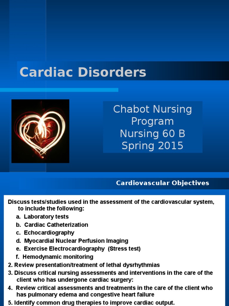 Nursing Care of Common Cardiovascular Disorders: A Focus on Assessment ...