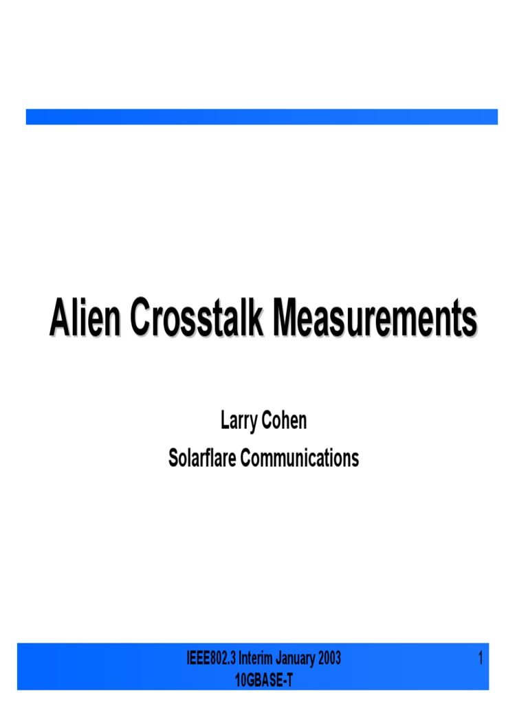 Alien Crosstalk Measurements | PDF | Electromagnetism | Electrical ...