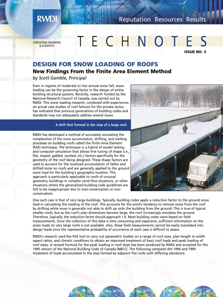 Snow Load Design for Roofs: RWDI's FAE Method | PDF | Snow | Roof