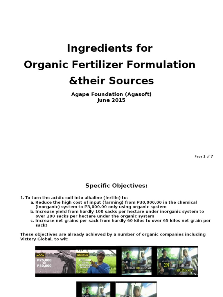 Organic Fertilizer Formulation & Sources | Organic Matter | Fertilizer