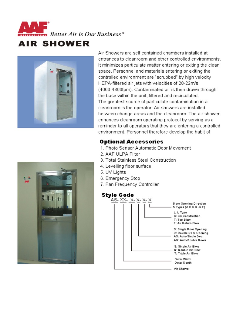 AAF Air Shower | PDF | Chemical Equipment | Building Engineering