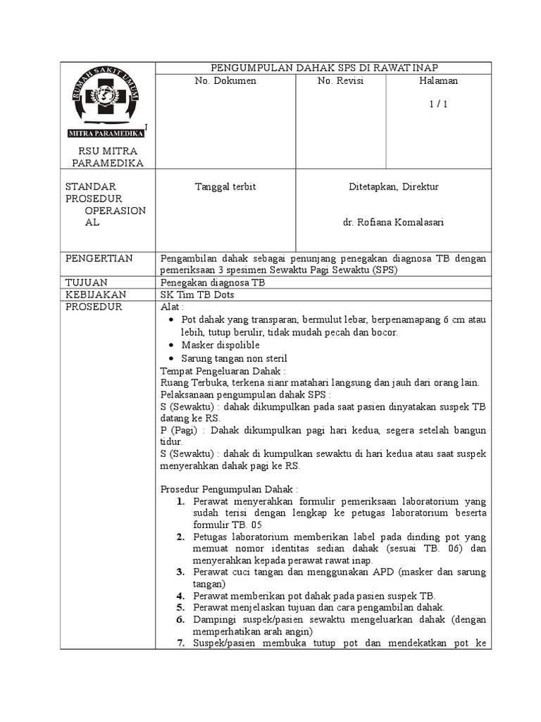 SOP TB DOTs | PDF