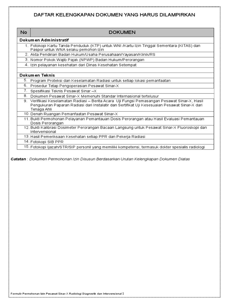 Formulir Radiologi Diagnostik Dan Intervensional | PDF