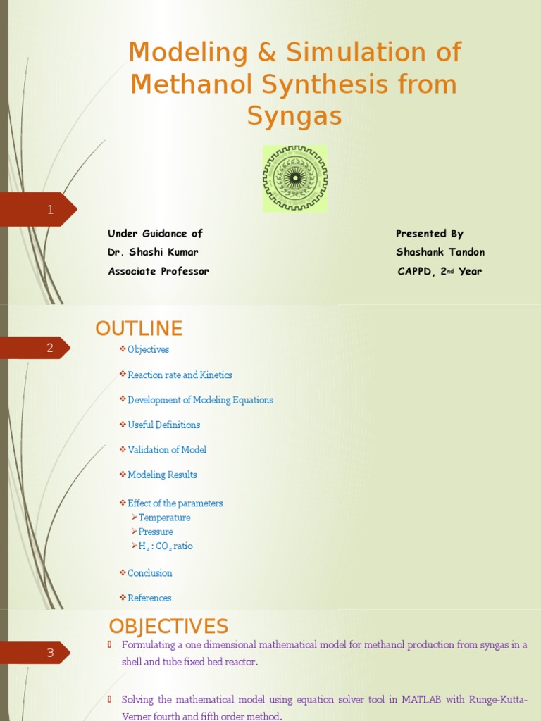 Modeling & Simulation of Methanol Synthesis From Syngas | PDF ...