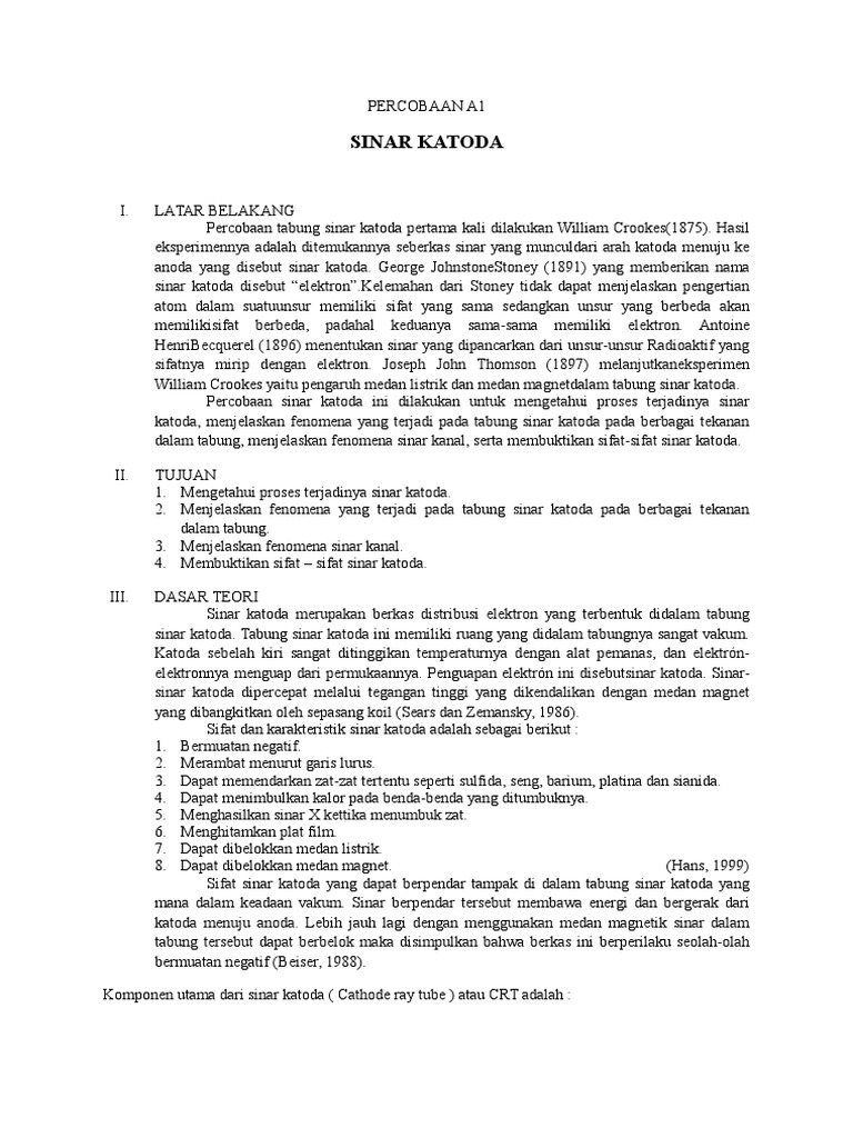Sinar Katoda | PDF