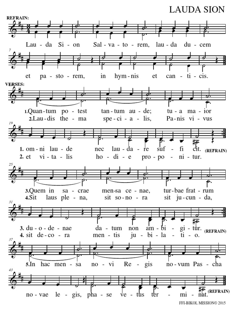 Finale 2007 - (Lauda Sion Salvatorem) | PDF