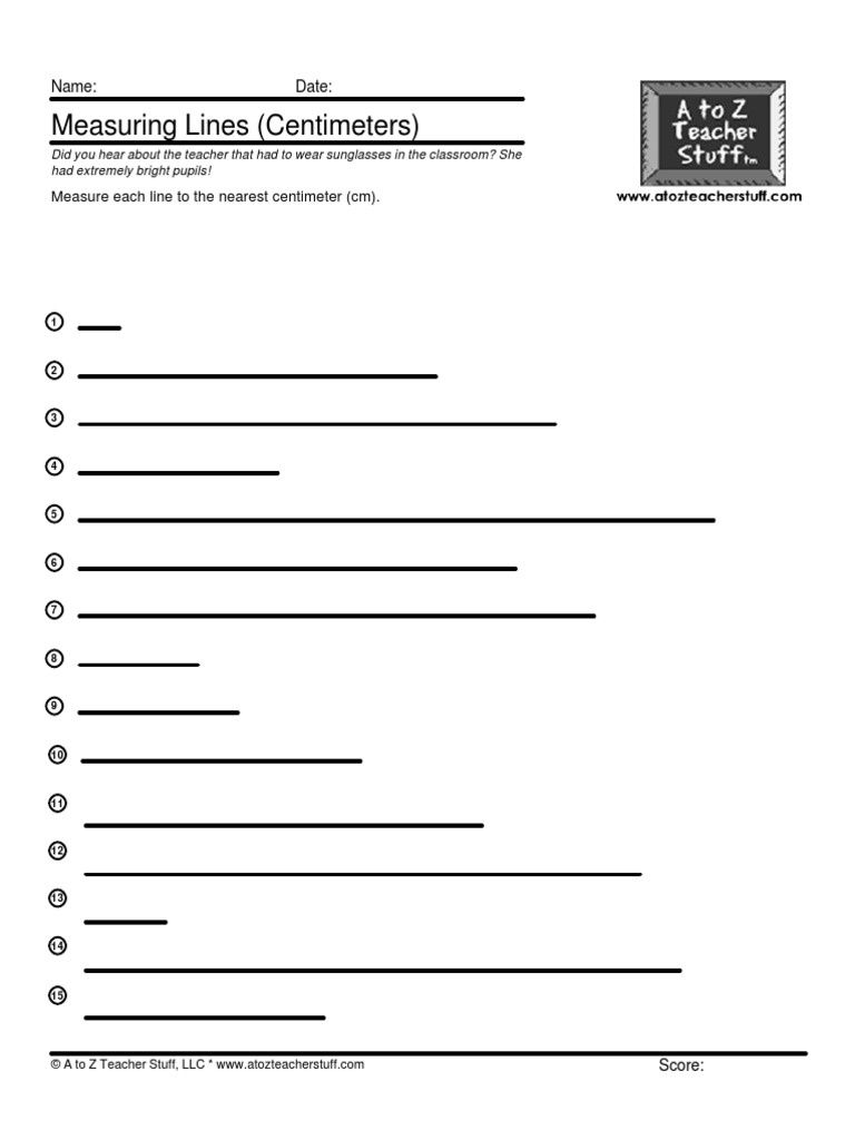 Measuring Lines (Centimeters) : Name: Date | PDF | Home & Garden