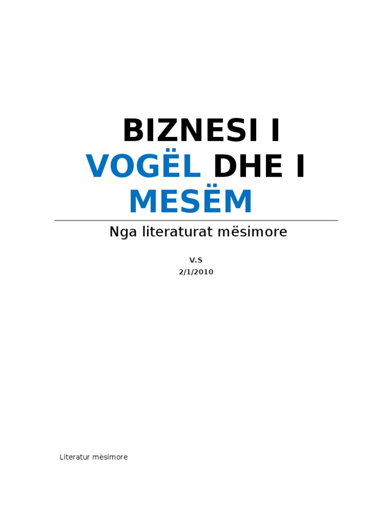 Biznesi I Vogël Dhe I Mesëm | PDF
