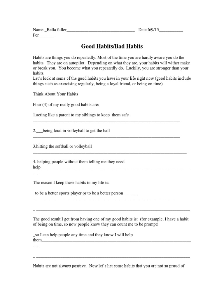 Good Habits Bad Habits | PDF | Self-Improvement