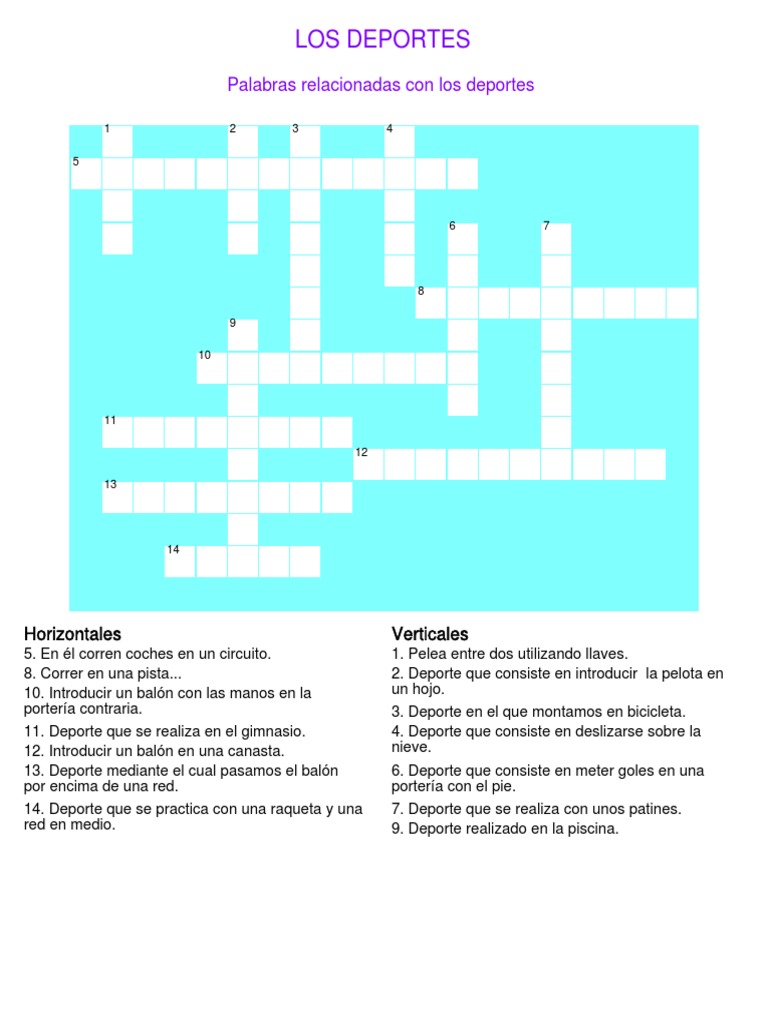 Deportes Crucigrama | PDF