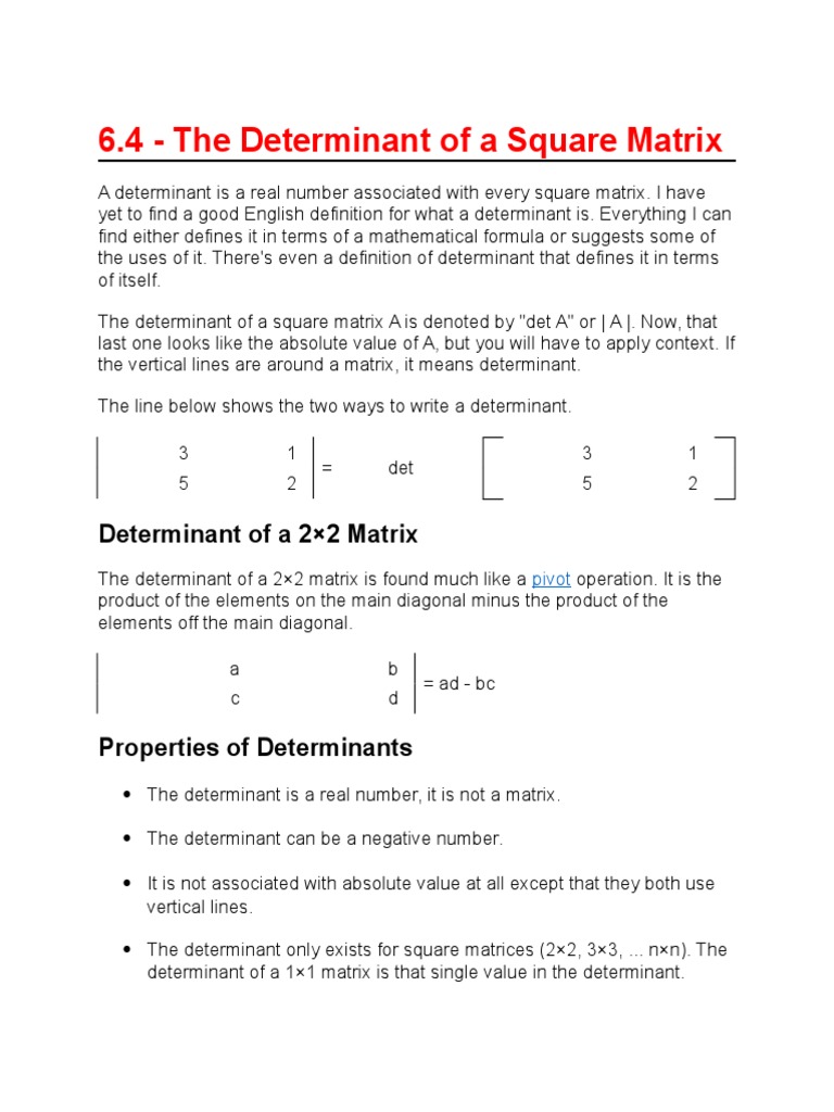 Determinants | PDF | Determinant | Matrix (Mathematics)
