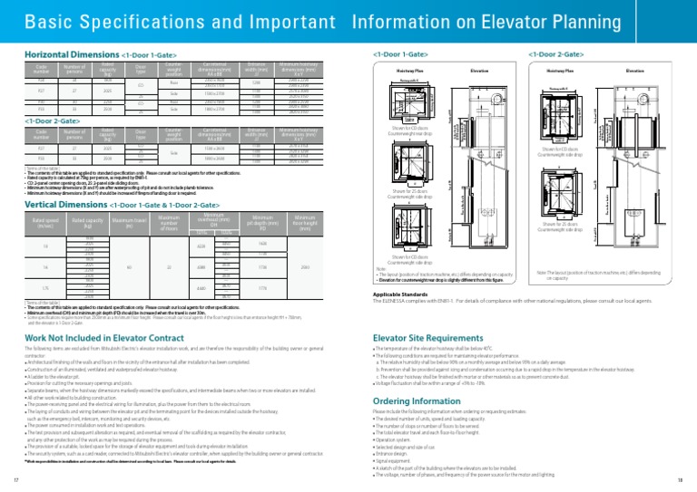 Basic Spec | PDF | Elevator | Industries