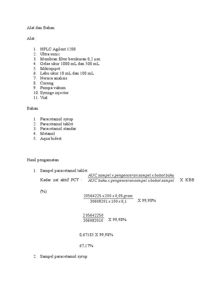 Alat Dan Bahan HPLC | PDF