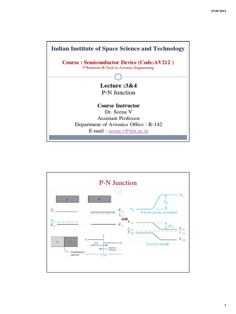 Lecture 3&4 PN Junction | PDF | P–N Junction | Electronic Engineering