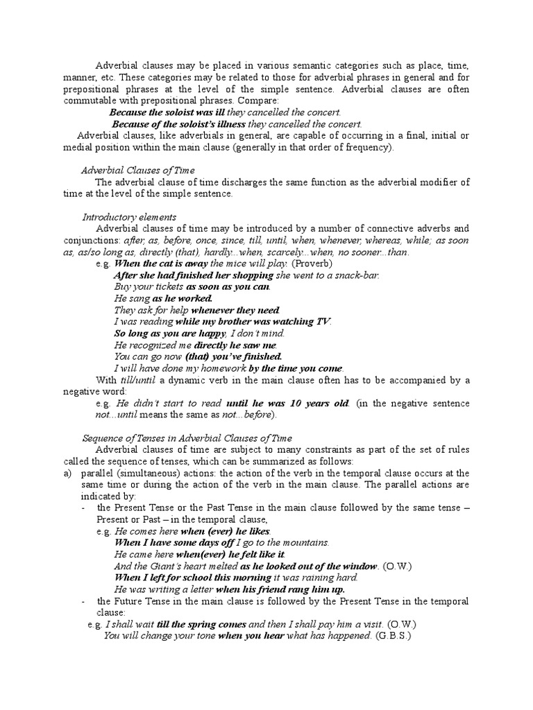Adverbial Clauses of Time | PDF | Grammatical Tense | Clause