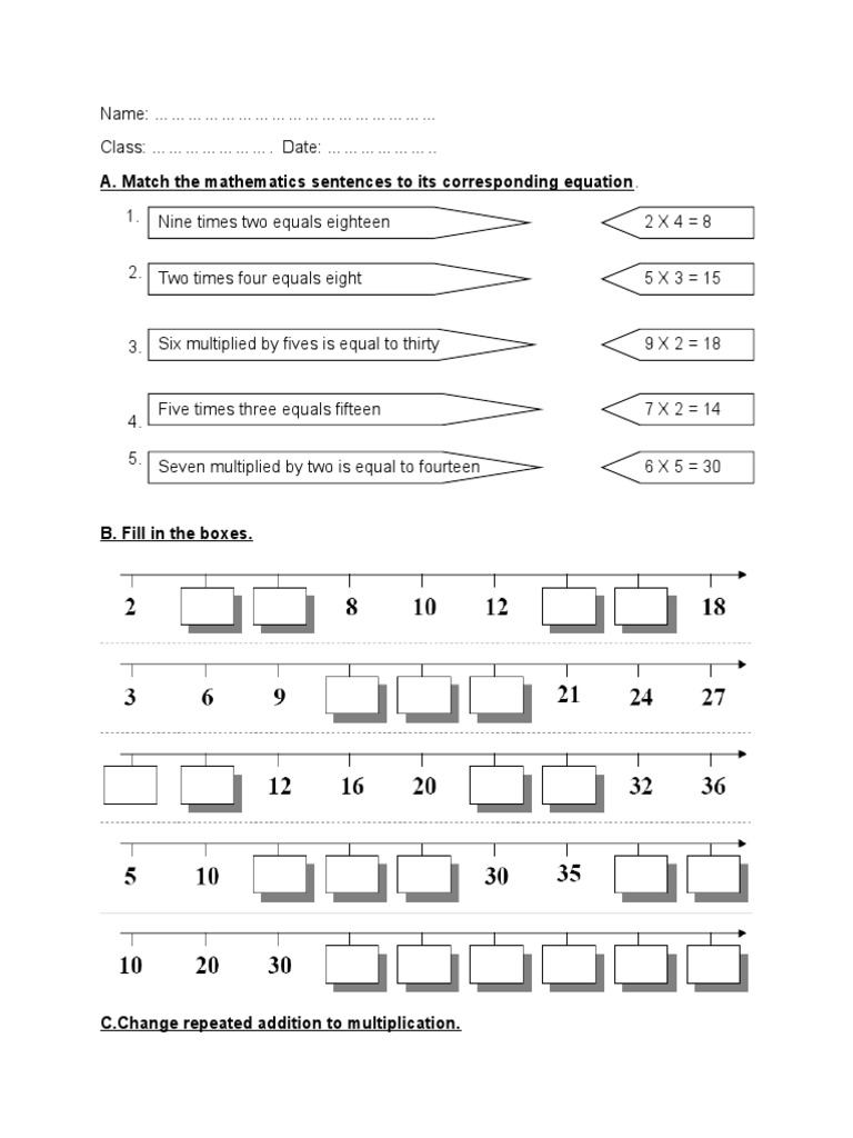 A. Match The Mathematics Sentences To Its Corresponding Equation | PDF