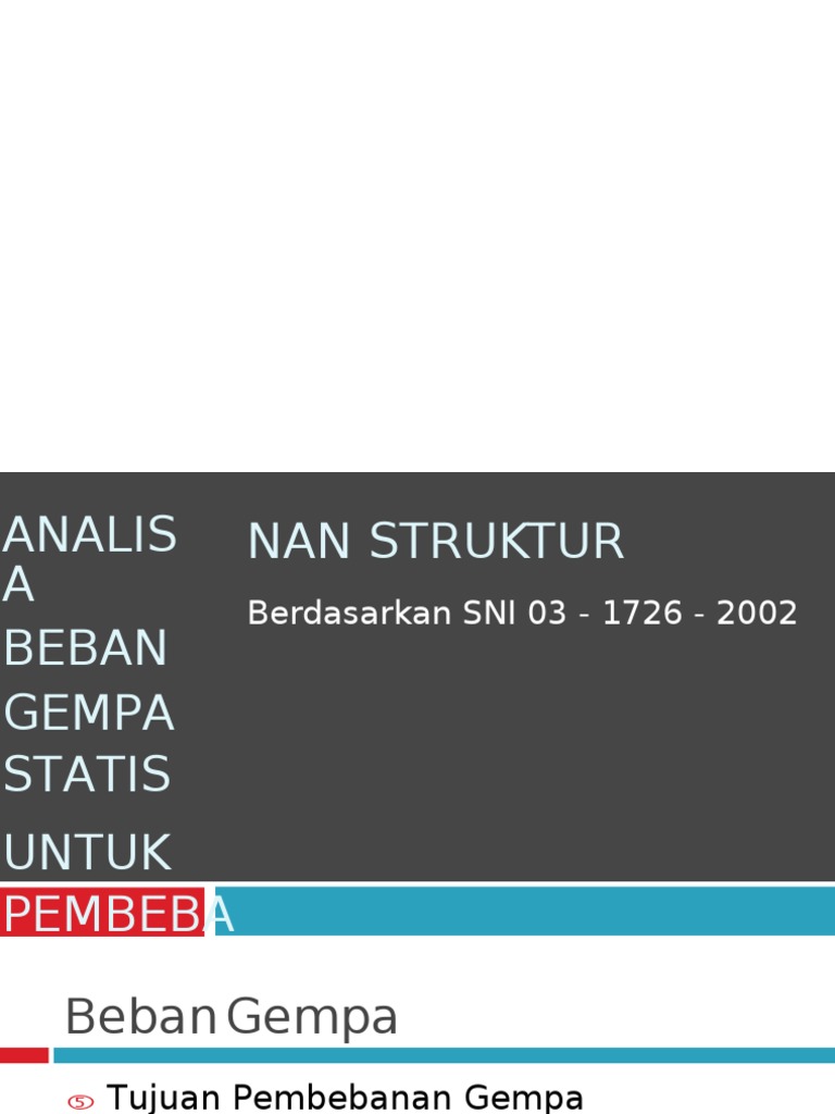Analisa Beban Gempa Statik Ekivalen | PDF