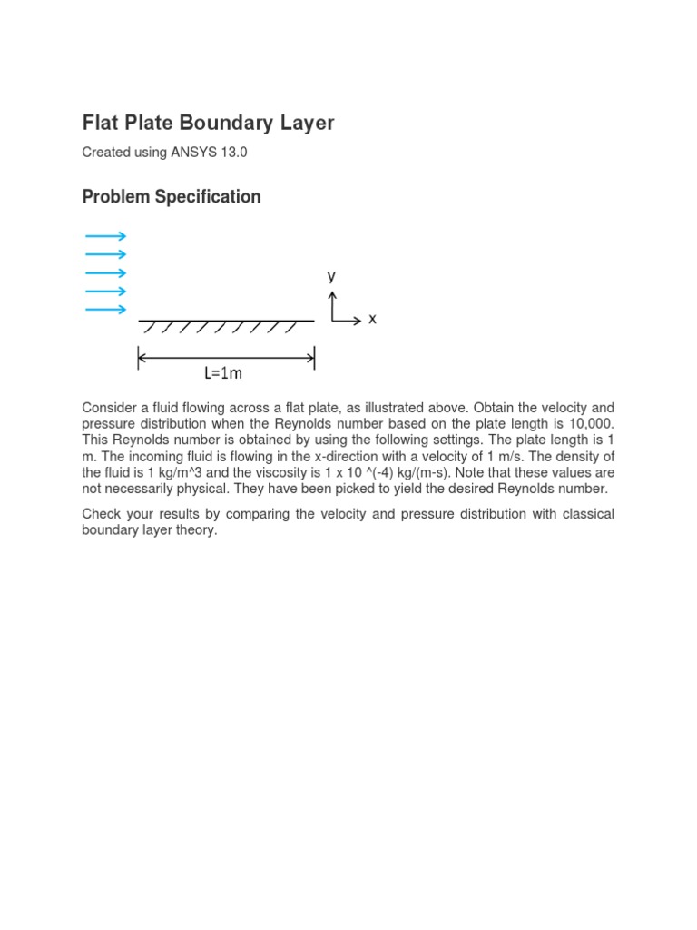 Flat Plate Boundary Layer | PDF | Viscosity | Boundary Layer