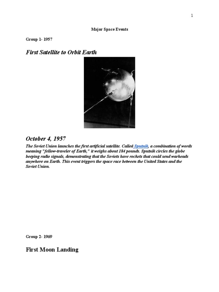 Major Milestones in Space Exploration | PDF | Social Science
