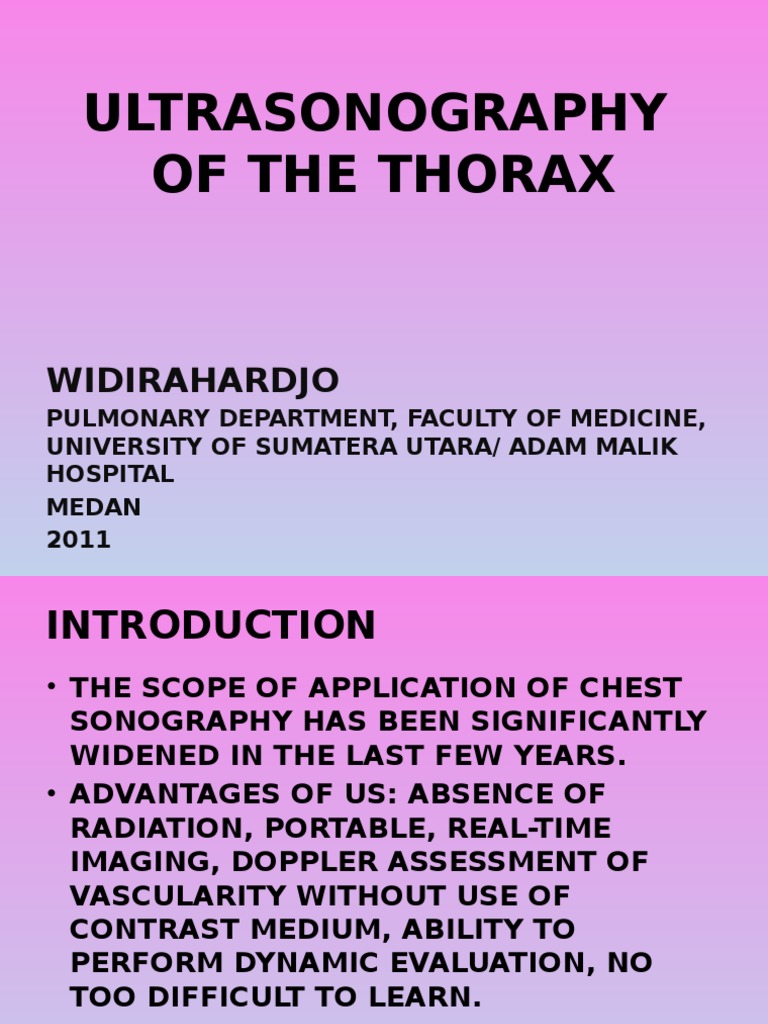 Usg Thorax | PDF | Medical Ultrasound | Lung