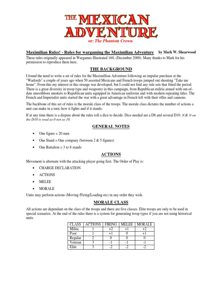 Mexico Rules | PDF | Gun | Cavalry