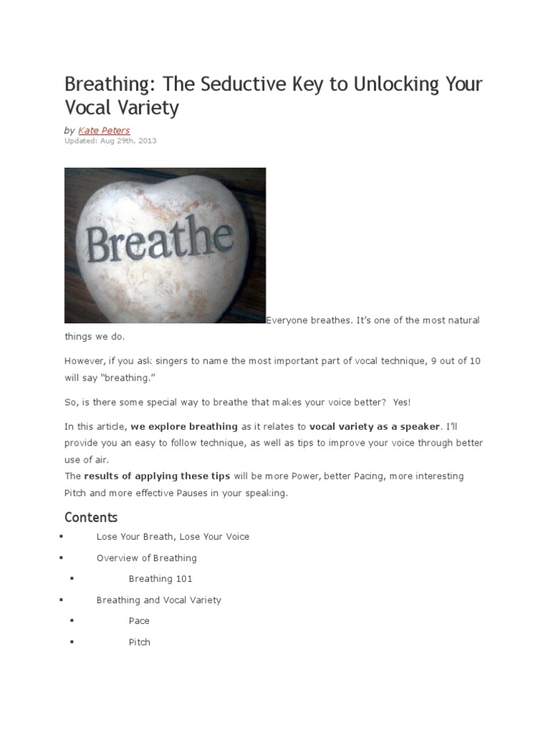 Vocal Variety | PDF | Singing | Breathing