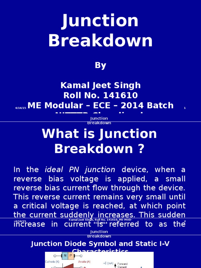 Junction Breakdown | PDF | P–N Junction | Quantum Tunnelling